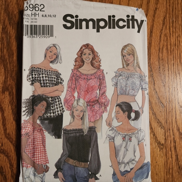 Simplicity | Office | Simplicity Peasant Blouse Pattern Sizes 6 8 12 ...